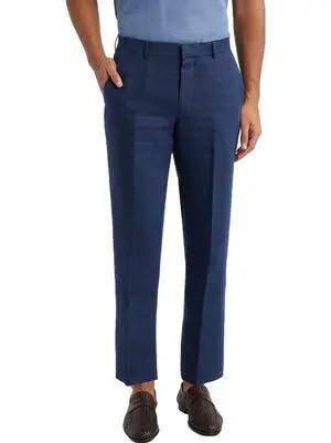 Nordstrom Henrik Trim Fit Italian Linen Suit Separate Pants Navy Blazer
