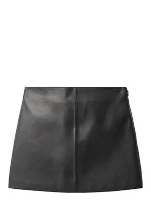 Mango Faux Leather Mini Skirt - Black