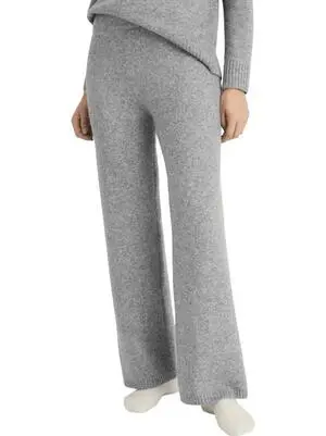 Mango Knit Straight Leg Pants - Grey