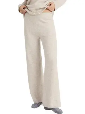 Mango Knit Straight Leg Pants - Light Beige