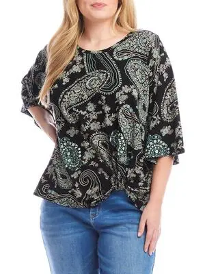 Karen Kane Print Flare Sleeve Top - Paisley