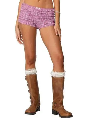 EDIKTED Shailee Ruffle Shorts - Pink