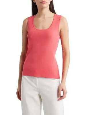 TAHARI ASL Scoop Neck Sweater Tank - Sunset