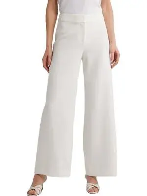 TAHARI ASL Wide Leg Trousers - White