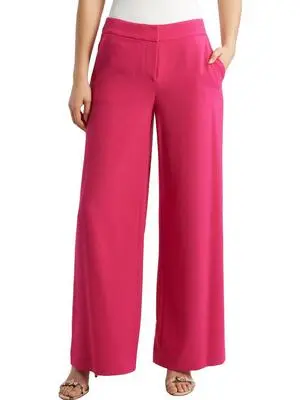 TAHARI ASL Wide Leg Pants - Raspberry