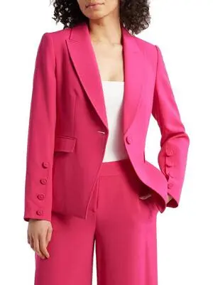 TAHARI ASL Tahari ASL One-Button Blazer Raspberry