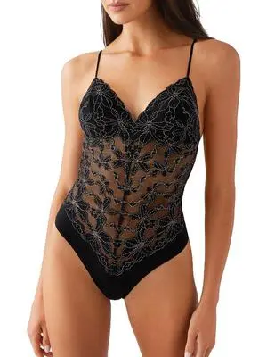 Wacoal Feeling Famous Thong Bodysuit - Night/ Angel Wing