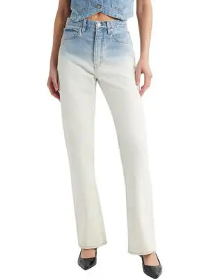 FRAME FRAME Vertical High-Waist Straight-Leg Jeans Deep End