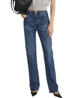 FRAME FRAME Vertical High-Waist Straight-Leg Jeans Logic