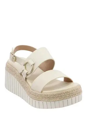 Mia MIA Yuna Espadrille Platform Wedge Sandals Bone