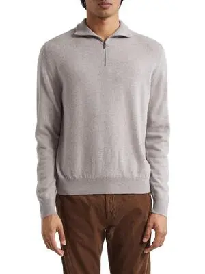 Massimo Alba Massimo Alba Half Zip Cashmere Pullover Tortora