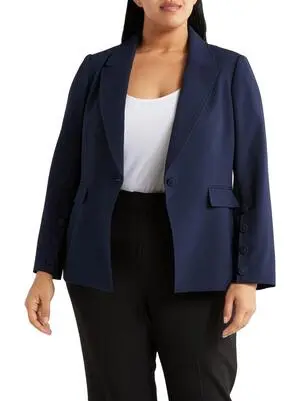 TAHARI ASL One-button Blazer - Deep Navy
