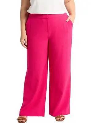 TAHARI ASL Tahari ASL Wide Leg Trousers Raspberry