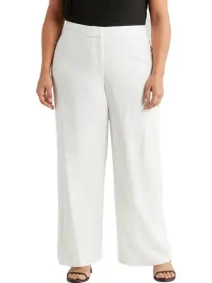 TAHARI ASL Wide Leg Trousers - White