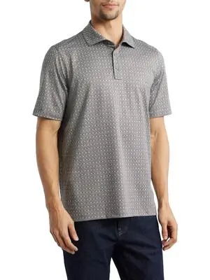 Johnston & Murphy Xc4® + Cool Degree™ Geo Print Performance Golf Polo - Geo Diamonds/gray