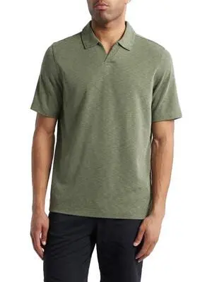 Johnston & Murphy Vintage Slub Modal Blend Johnny Collar Polo - Olive