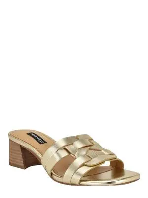 Nine West Nine West Gennie Slide Sandal Gold