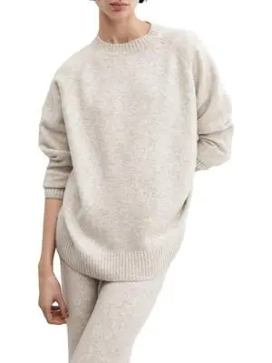 Mango MANGO Relaxed Crewneck Sweater Beige