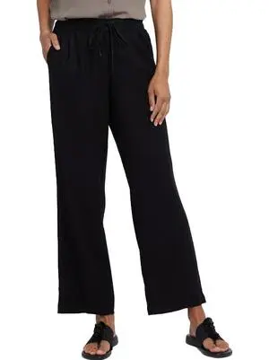 NYDJ Relaxed Drawstring Linen Blend Pants - Black