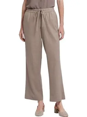 NYDJ Relaxed Drawstring Linen Blend Pants - Saddlewood
