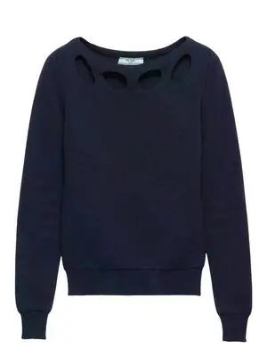 Prada Cotton Boat-neck Sweater - Blue