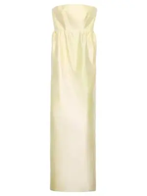 Prada Double Satin Maxi Dress - Yellow