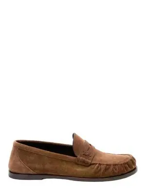 Saint Laurent Suede Loafers - Brown