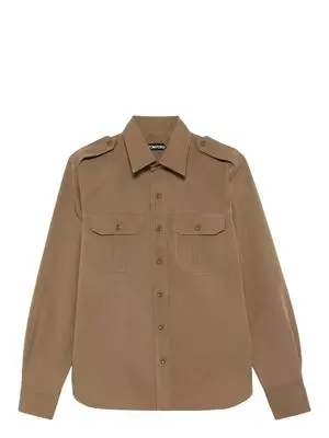 TOM FORD Poplin Shirt - Brown