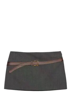 Prada Belted Mini Skirt - Grey