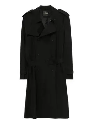 Fendi Belted Trench Coat - Black