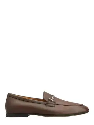 TOD'S Almond-toe Leather Loafers - Brown