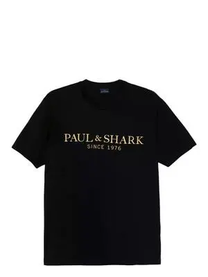 Paul & Shark Logo-embroidered T-shirt - Black