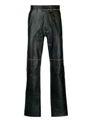 Martine Rose Straight-leg Leather Trousers - Black