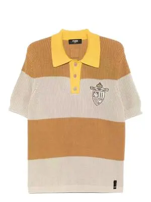 Fendi Striped Polo Shirt - Brown