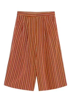 MERCI Cropped Stripe Trousers - Orange