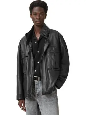 ALLSAINTS Halton Leather Jacket - Black