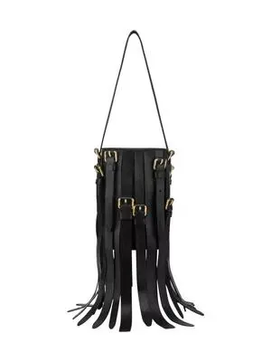 Moschino Fringed Shoulder Bag - Black