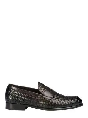 DOUCAL'S Woven Leather Loafers - Brown