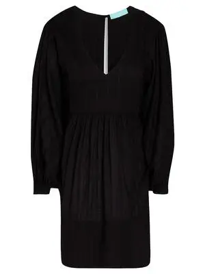 Melissa Odabash Camilla Embroidered Cotton-mousseline Mini Dress - Black