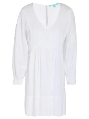 Melissa Odabash Camilla Embroidered Cotton-mousseline Mini Dress - White