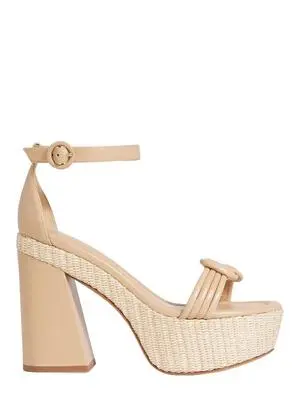 ALEXANDRE BIRMAN Vicky 120 Leather Platform Sandals - Sand