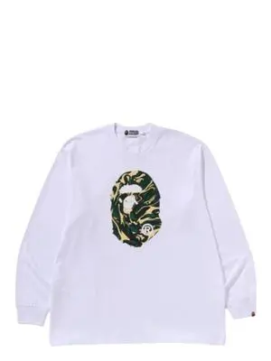 A BATHING APE Marbling Camo Ape Head Relaxed Fit Tee Shirt - White