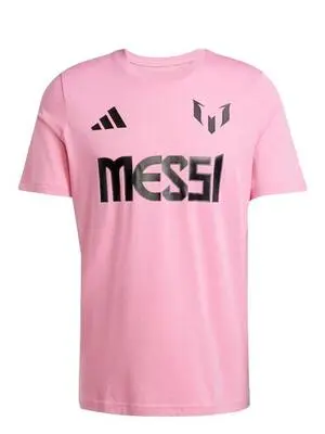 Adidas Messi Name And Number Graphic Tee Shirt - Easy Pink