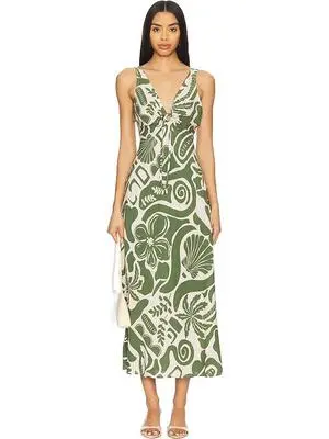 Minkpink Amos Keyhole Midi Dress - Shell Print