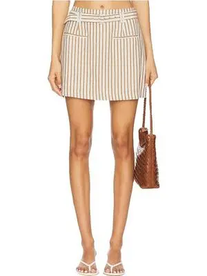 Minkpink Artemis Belted Skort - Tan Stripe