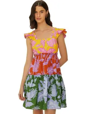 FARM RIO FARM RIO ACTIVE Mixed Tropical Swing Mini Dress