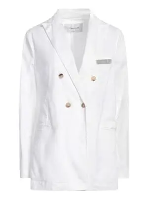 Fabiana Filippi Double-breasted Blazer With Appliqués - White