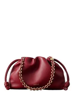 Loewe LOEWE Flamenco Leather Clutch Red