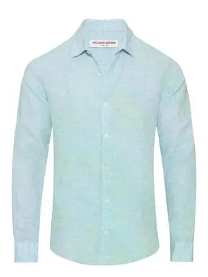 Orlebar Brown Giles Linen Shirt - Blue