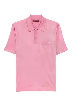 GUCCI Fine-knit Silk Polo Shirt